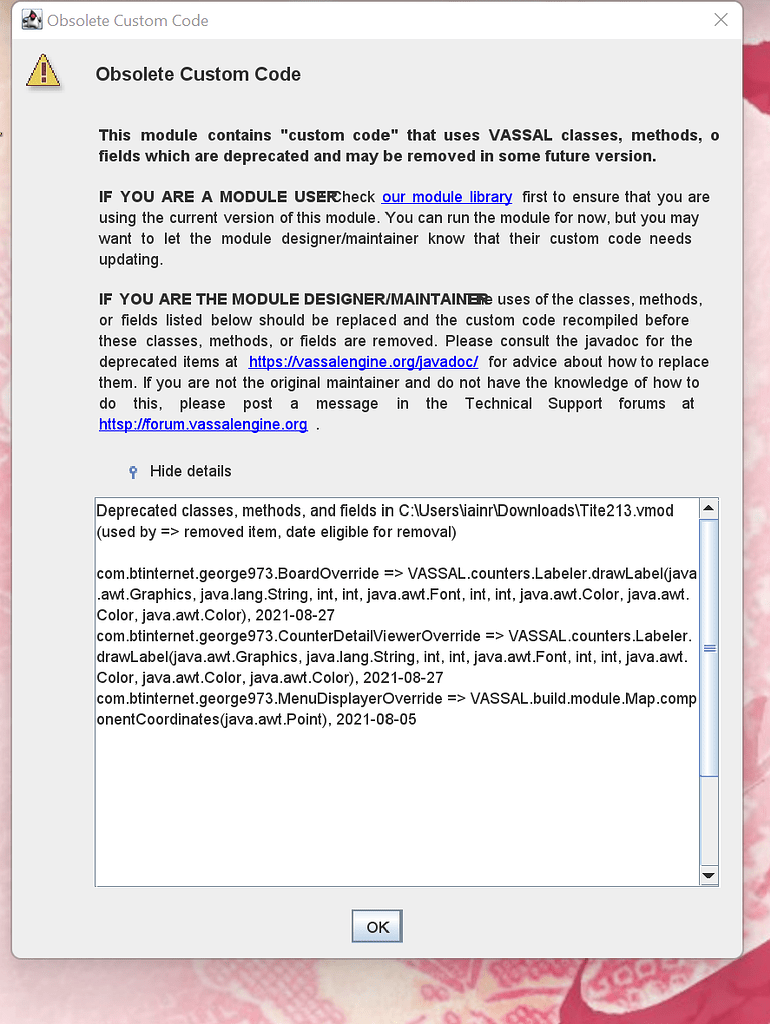 Recompiling Java Script For Tite Module Module Support Vassal